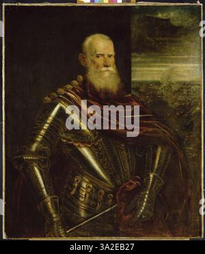 This is a portrait by Jacopo Tintoretto, a prominent Venetian artist ...
