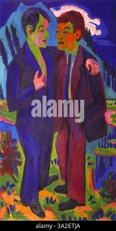 Two figures are depicted in a dynamic pose: one holds a sword and ...