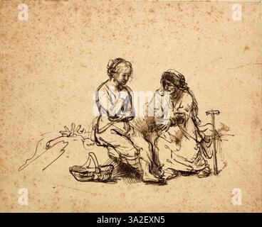 This mythological scene depicts Vertumnus and Pomona, illustrating the ...