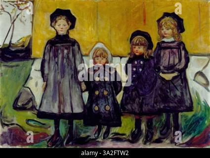Edvard Munch’s 'Four Girls in Åsgårdstrand' portrays four young women ...