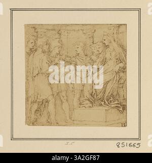 This artwork depicts the mythological scene of Aeneas and the Sibyl in ...