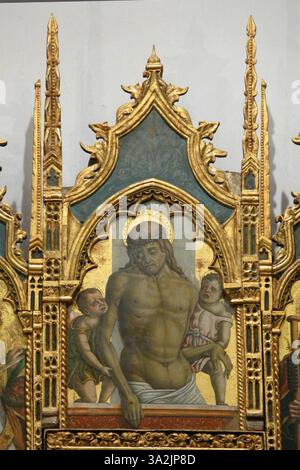 This poignant painting by Carlo Crivelli depicts Christ in the Pietà ...