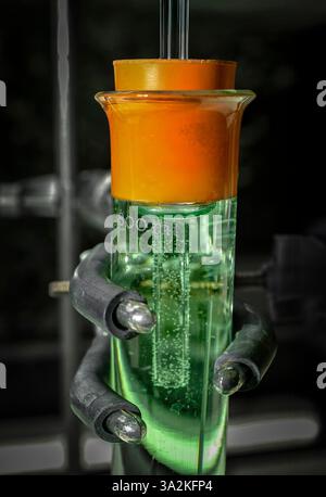 Test tube experiment in school science class Stock Photo - Alamy