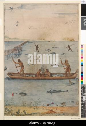 This historical artwork depicts Native Americans and Dutch settlers in ...