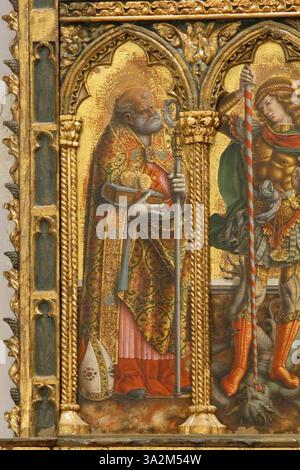 In this painting, Carlo and Vittore Crivelli depict the Madonna with ...
