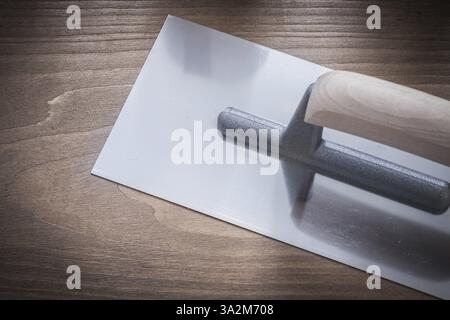 Stainless glazed plastering trowel top view construction concept Stock ...
