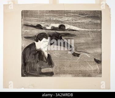 'Evening. Melancholy' by Edvard Munch captures a solitary figure in a ...