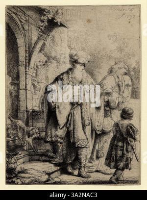 This portrait by Rembrandt showcases his characteristic use of light ...