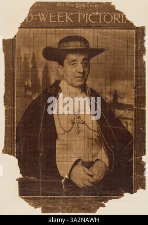 This portrait by Gwen John depicts Pope Benedict XV in a formal pose ...