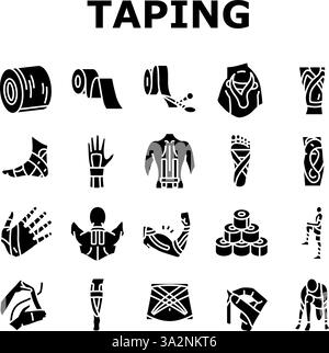 kinesio taping kinesiology icons set vector Stock Vector Image & Art ...