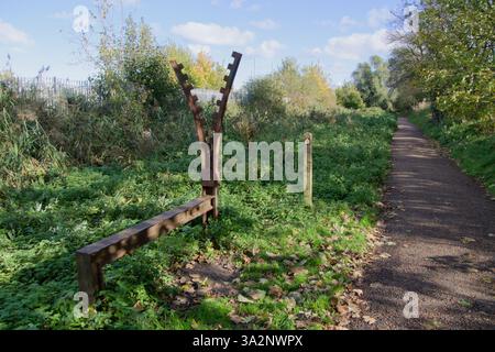 Public art mile marker on the Marriott's Way long-distance footpath ...