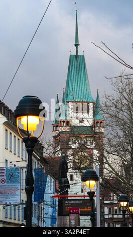 Martinstor in Freiburg, Wahrzeichen in der Freiburger Altstadt. Erbaut ...