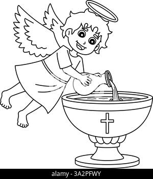 Baptism Angel Pouring Holy Water Illustration Stock Vector Image & Art ...