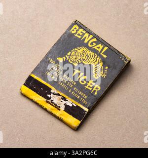 Bengal Tiger,1960's matchbook matchbox Stock Photo - Alamy