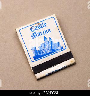 Castle Marina, 1960's matchbook matchbox Stock Photo - Alamy