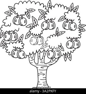 Apricot Fruit Isolated Coloring Page for Kids Stock Vector Image & Art ...