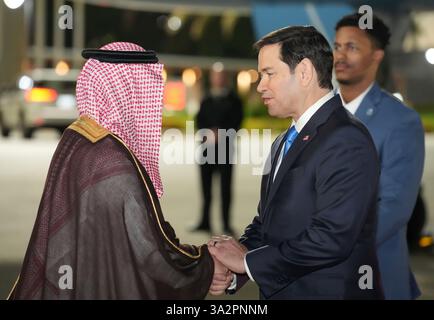 Secretary Marco Rubio arrives at King Abdulaziz International Airport ...
