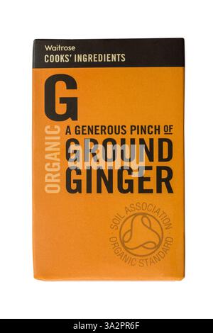 Packet of a generous pinch of Organic Ground Ginger from Waitrose Cooks ...