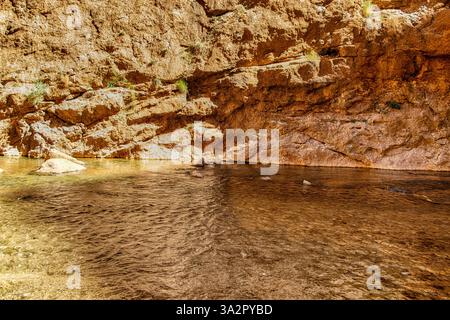 Todra River as it passes through the Todra Gorges in Morocco Stock ...