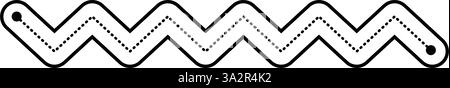 Tracing line dotted horizontal zig zag wavy element for kids worksheet ...