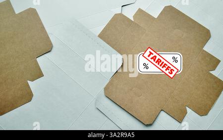 Tariff label, Trade tariffs concept, Trade war, High prices, Import ...