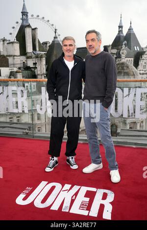 Joaquin Phoenix and Todd Phillips attending a photocall for Joker ...