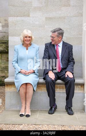 Queen Camilla with architect, Ptolemy Hugo Dean (right) during a visit ...