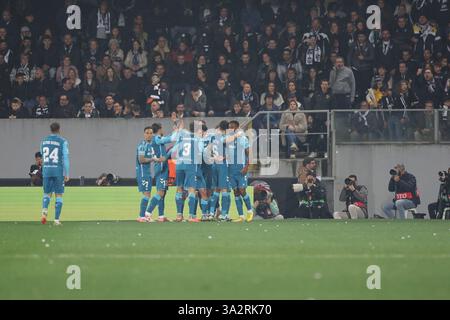 Bakambu goal celebration -UEFA Conference league quarter final Stock ...