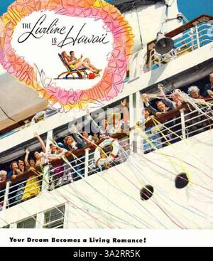 MATSON LINE Fifties advert for the American cruise line who specialised ...