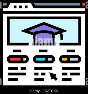 course progress bar education platform color icon vector illustration ...