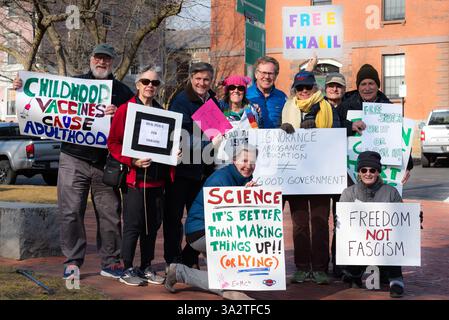 A group organized by Concord Indivisible, rallying in Concord Center ...