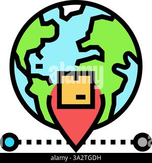 global trade network geographical discoveries line icon vector ...
