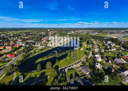 Aerial View of Moletai Town, The Region Has Many Lakes and is a Popular ...