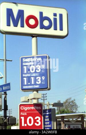 Gas price signs in California, USA, approx. 1990 Stock Photo - Alamy