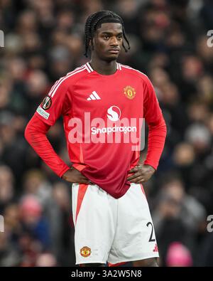 Ayden Heaven of Manchester United during the Premier League match Leeds ...