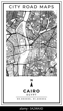 Printable street map of Cairo, Egypt. Map template for business use ...