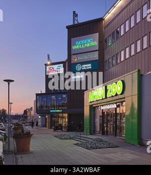 Entry to Arninge Centrum shopping mall and some shops around in Arninge ...