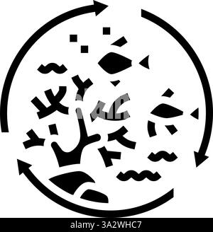 marine ecosystem world ocean glyph icon vector illustration Stock ...
