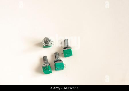 Variable resistor isolated on white background. Electronic parts ...