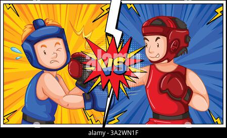 Two boxers face off in a dynamic illustration Stock Vector Image & Art ...