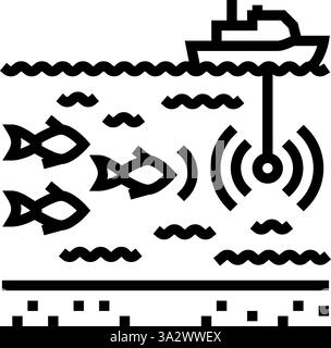 hydrophone world ocean line icon vector illustration Stock Vector Image ...