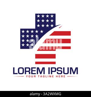 American Flag with Love combine logo design Stock Vector Image & Art ...