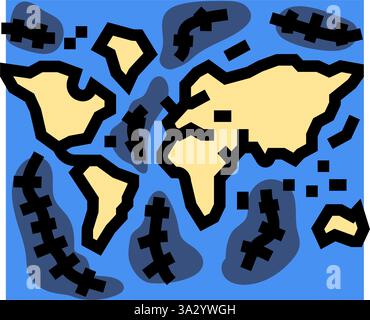 map ocean currents world ocean line icon vector illustration Stock ...