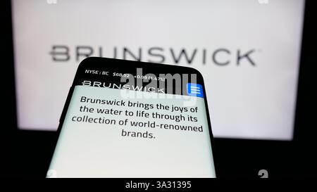 In this photo illustration, the Brunswick Corporation company logo is ...