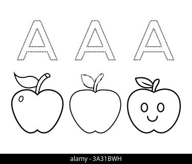 Apple Tree Isolated Coloring Page for Kids Stock Vector Image & Art - Alamy