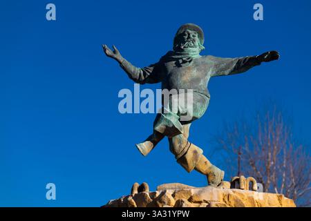 Skegness, Lincolnshire, UK - January 25th 2025 - Jolly Fisherman statue ...