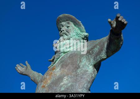 Skegness, Lincolnshire, UK - January 25th 2025 - Jolly Fisherman statue ...