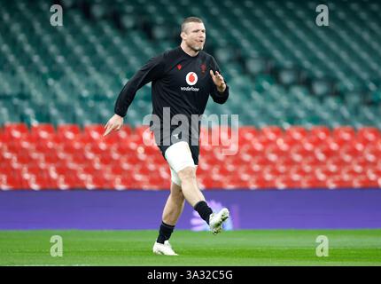 Wales' Will Rowlands during a captain's run at Principality Stadium ...