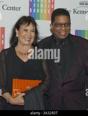 Herbie Hancock and his wife, Gigi Hancock, arrive for the formal Artist ...