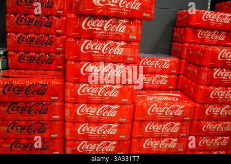 Copenhagen/ DenmarK/14 march 2025/ Coca cola cans sells in danish ...